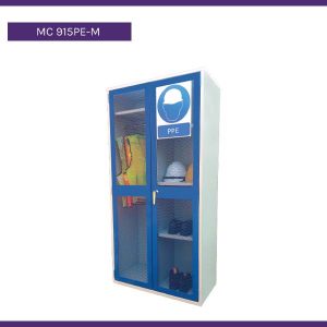 PPE Storage Cabinet with Wire Mesh Metal Door - Laboratory Safety ...